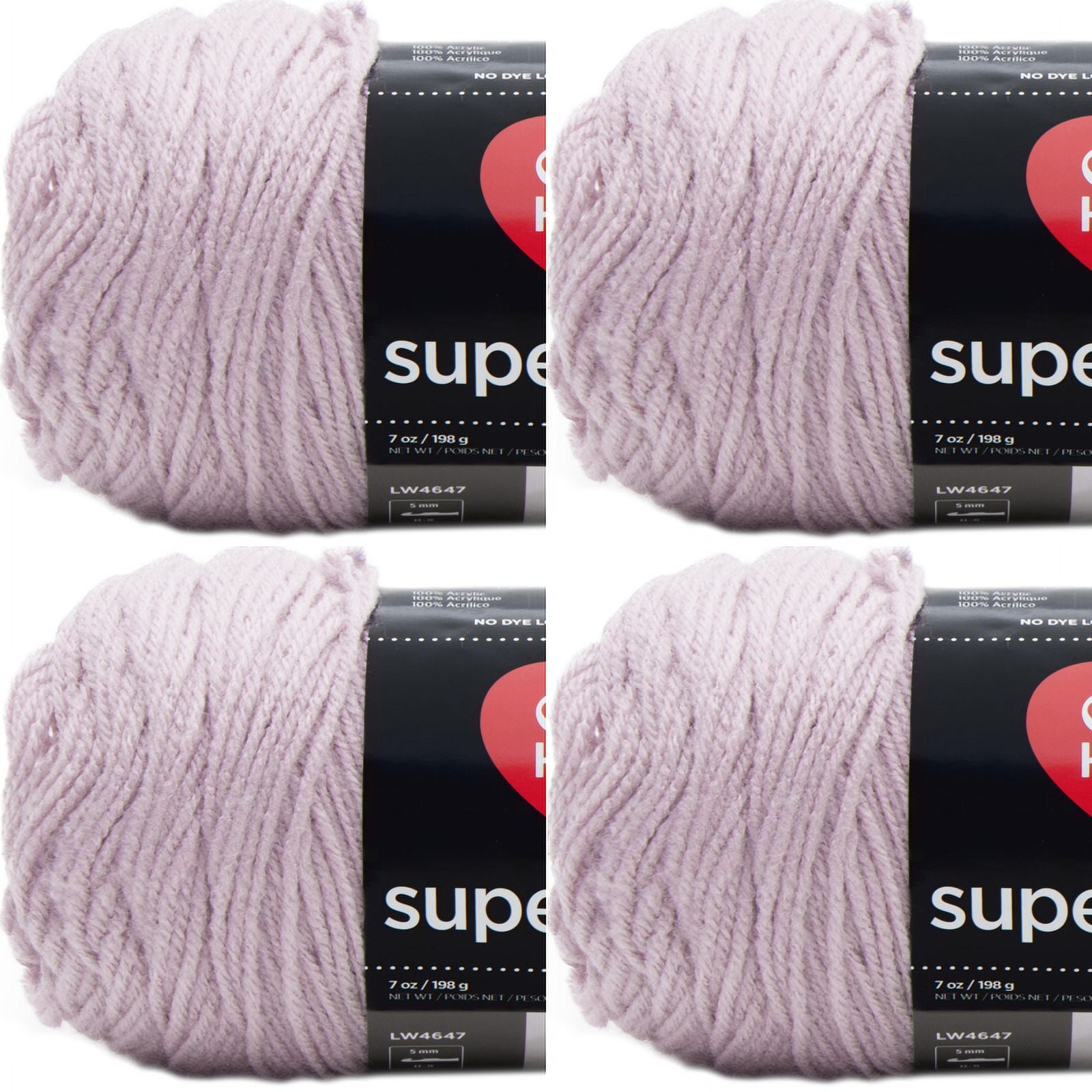 Spinrite Red Heart Super Saver Yarn-Pale Plum, 1 Pack of 4 Piece ...