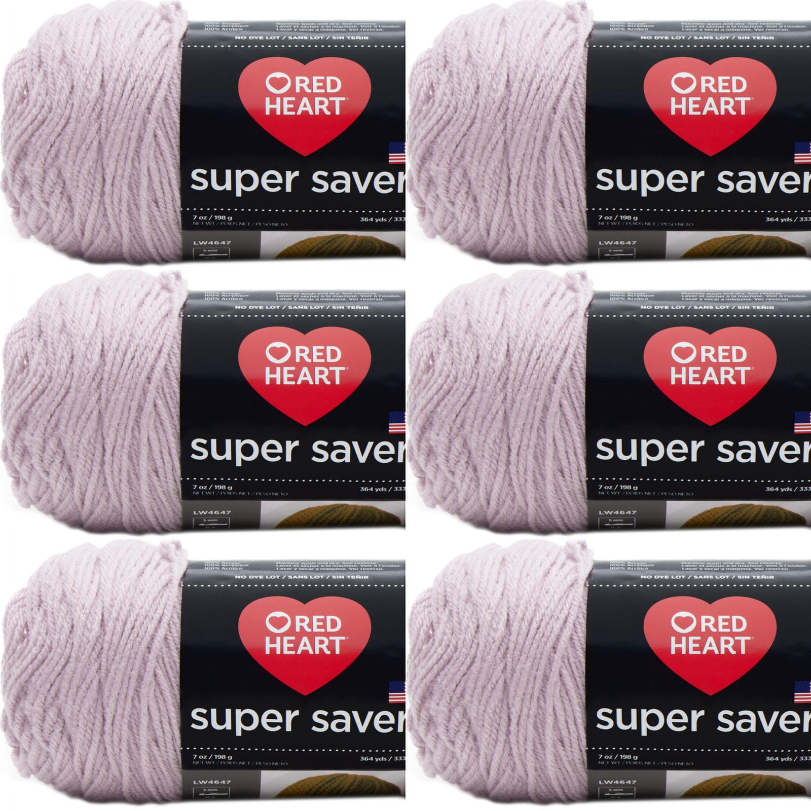 Spinrite Red Heart Super Saver Yarn - Pale Plum, 1 Pack of 6 Piece ...