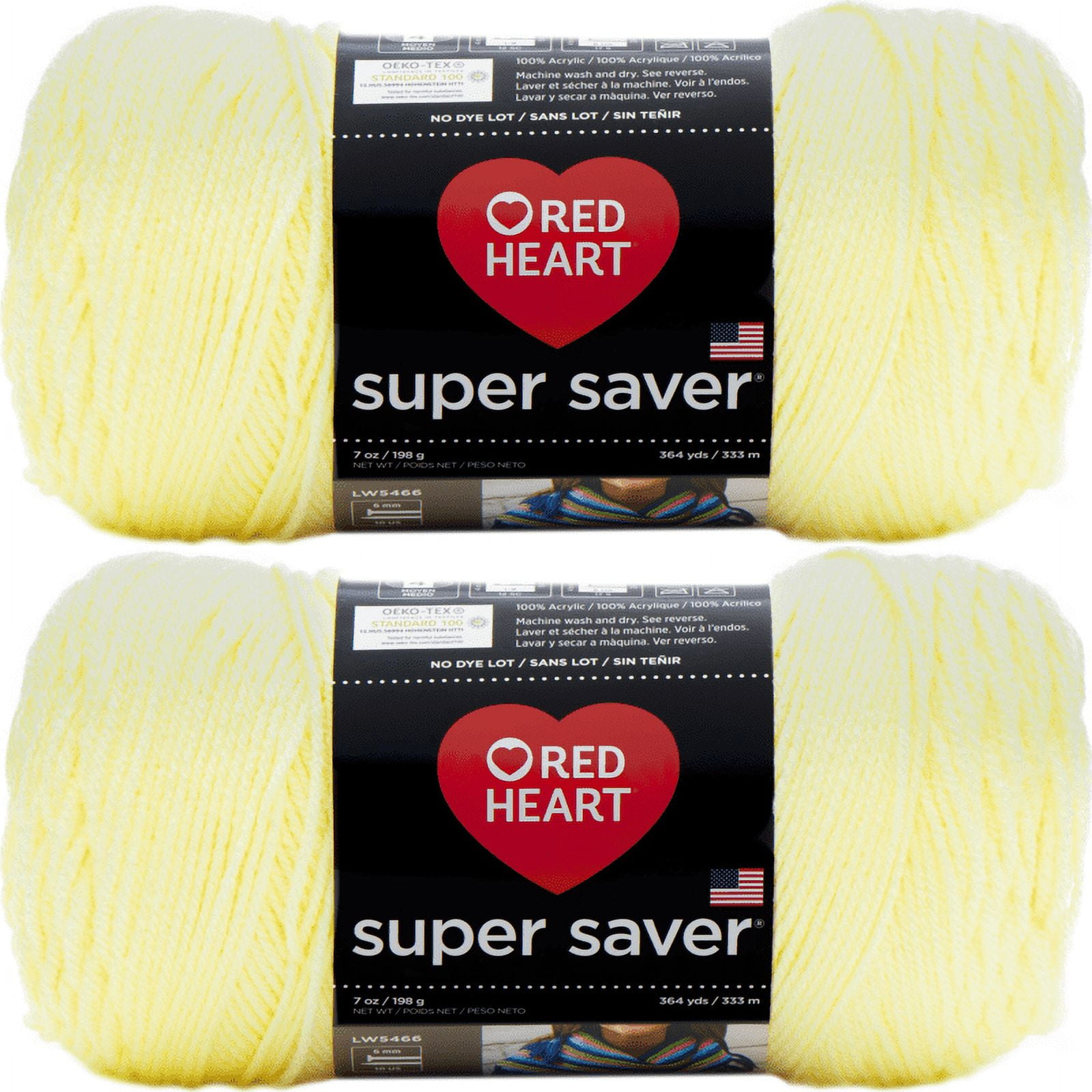Spinrite Red Heart Super Saver Yarn - Pale Yellow, 1 Pack of 2 Piece ...