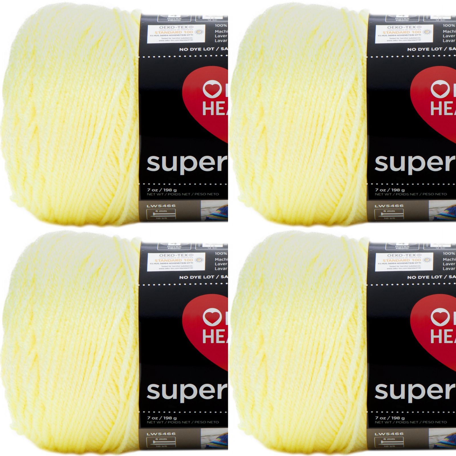 Spinrite Red Heart Super Saver Yarn - Pale Yellow, 1 Pack of 4 Piece ...