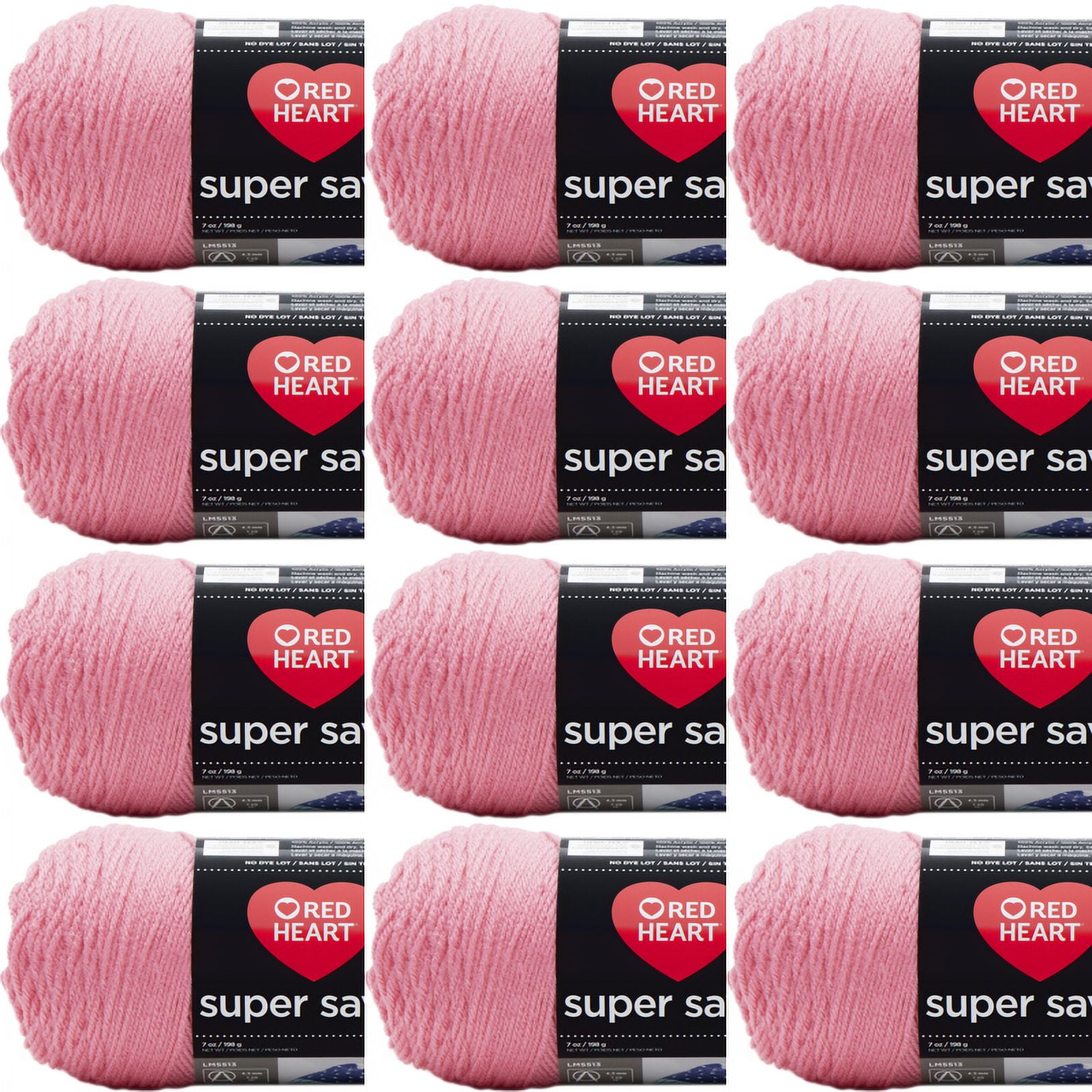 Spinrite Red Heart Super Saver Yarn - Perfect Pink, 1 Pack of 12 Piece ...