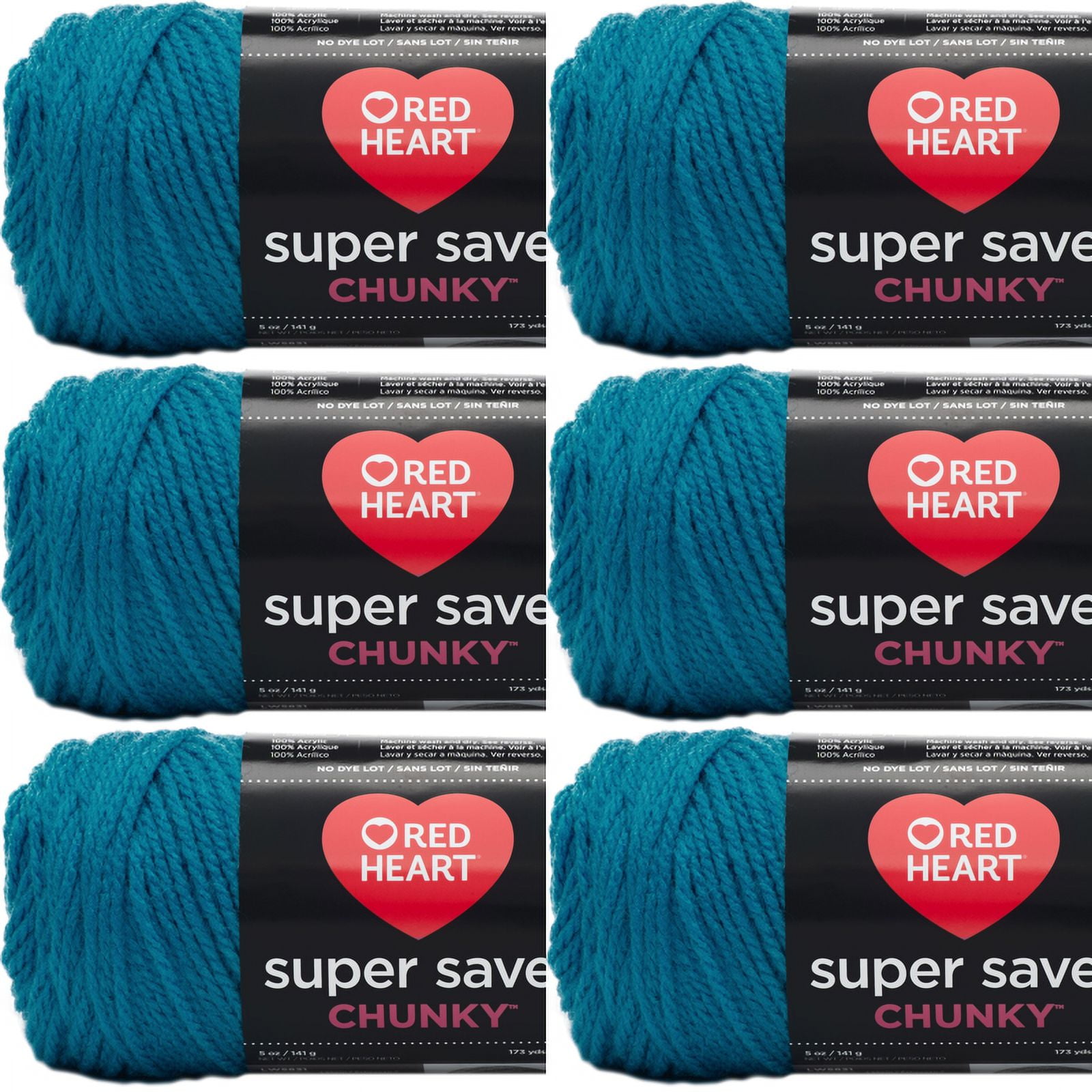 Spinrite Red Heart Super Saver Yarn - Pool, 1 Pack of 6 Piece - Walmart.com