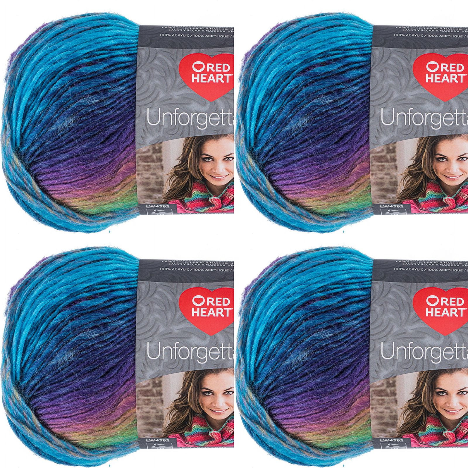 Spinrite Red Heart Unforgettable Yarn - Gossamer, 1 Pack of 4 Piece ...