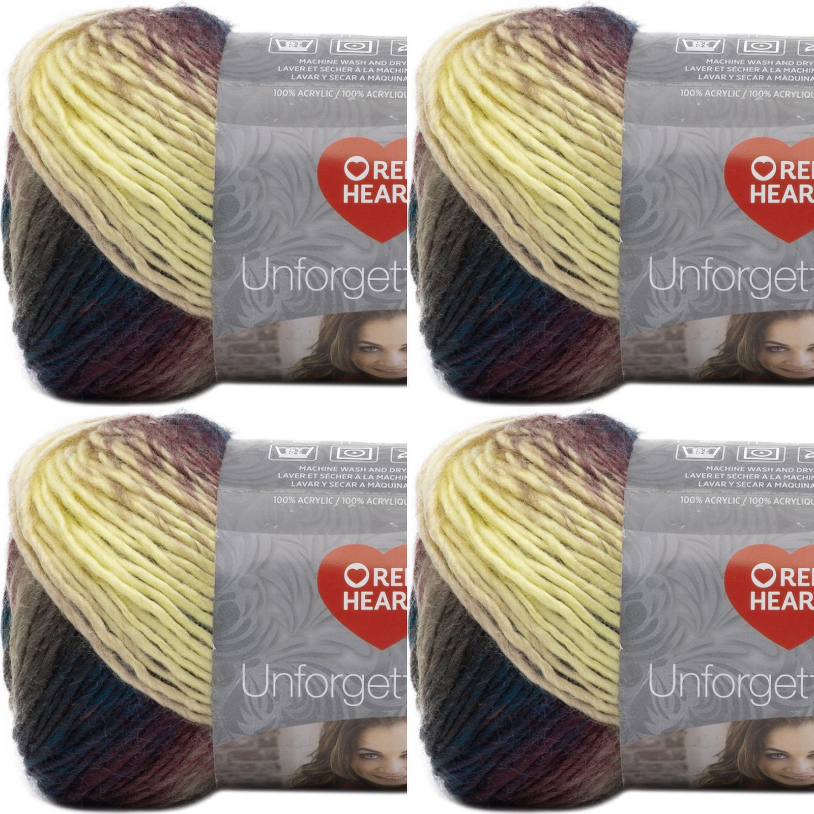 Spinrite Red Heart Unforgettable Yarn - Tealberry, 1 Pack of 4 Piece ...
