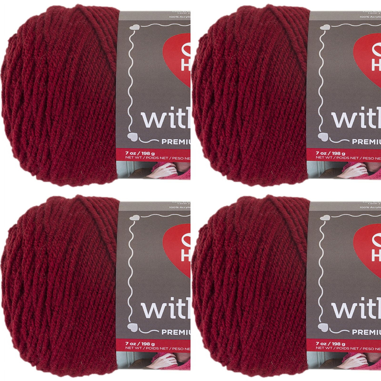 Spinrite Red Heart With Love Yarn - Berry Red, 1 Pack of 4 Piece ...