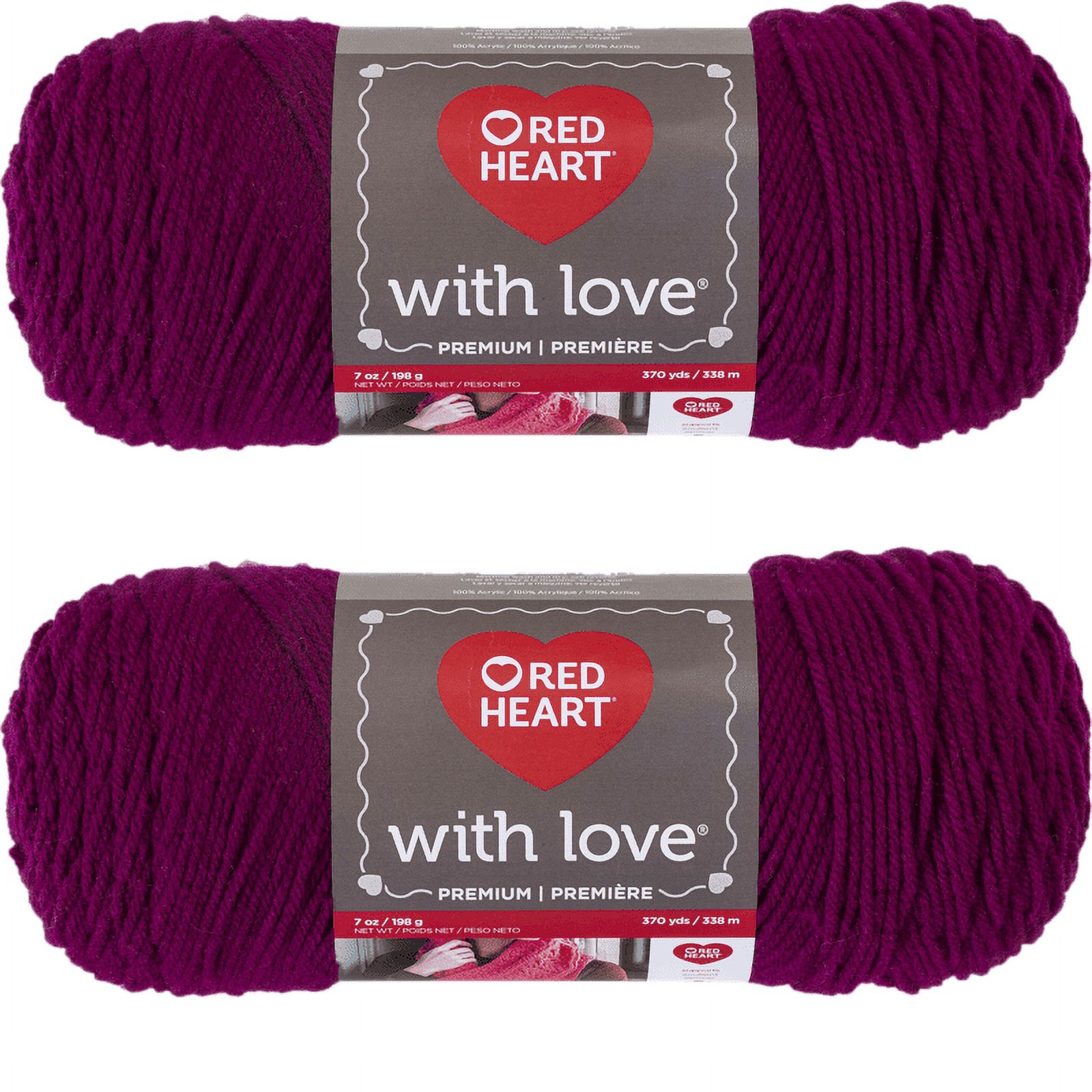 Spinrite Red Heart With Love Yarn - Boysenberry, 1 Pack of 2 Piece ...