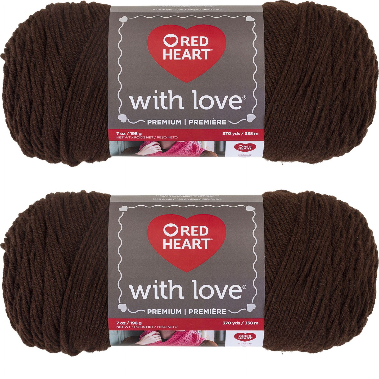 Spinrite Red Heart With Love Yarn - Chocolate, 1 Pack of 2 Piece ...