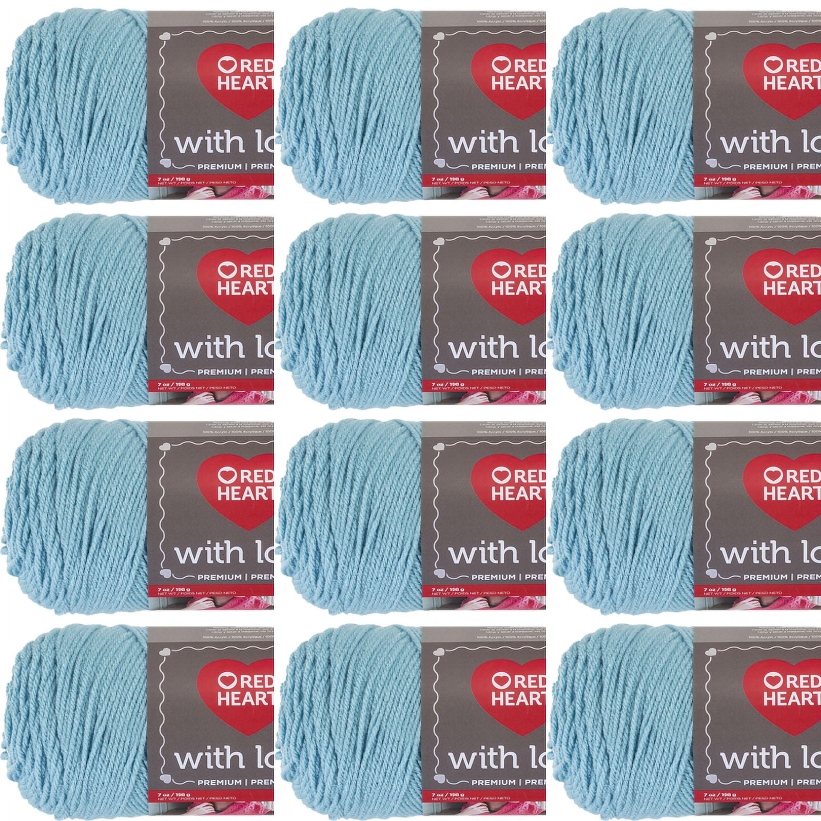 Spinrite Red Heart With Love Yarn - Iced Aqua, 1 Pack of 12 Piece ...