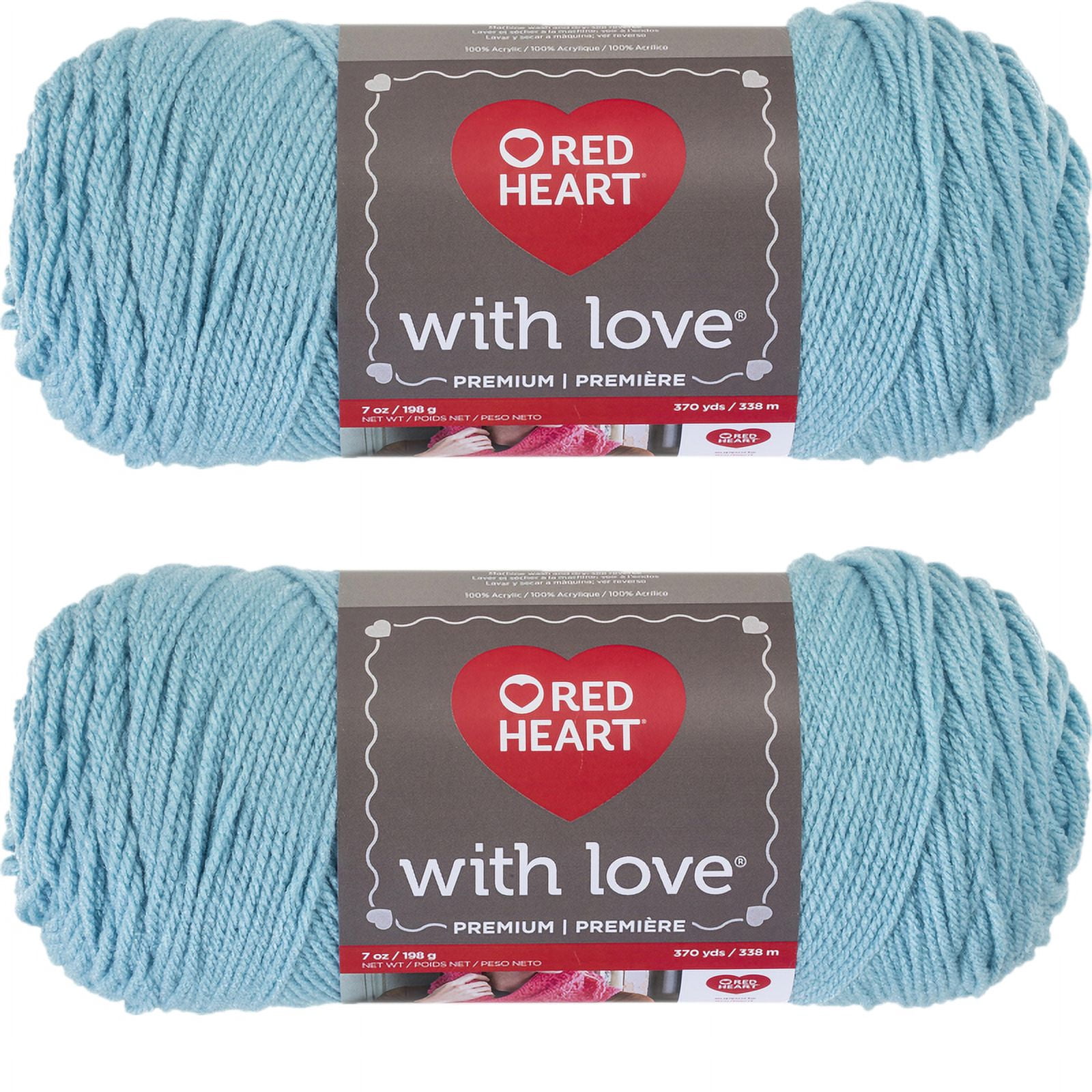 Spinrite Red Heart With Love Yarn - Iced Aqua, 1 Pack of 2 Piece ...