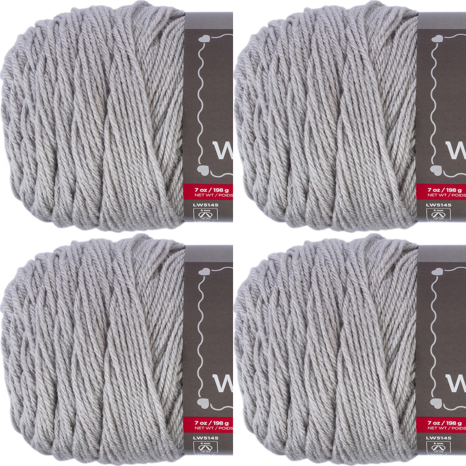 Spinrite Red Heart With Love Yarn - Light Grey, 1 Pack of 4 Piece ...