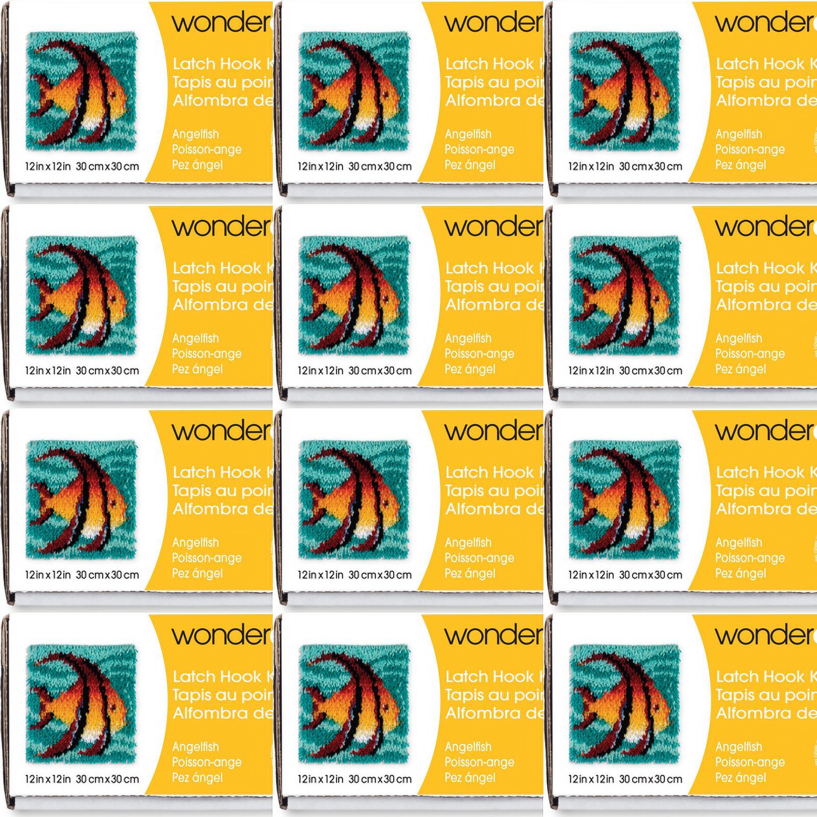 Spinrite Wonderart Latch Hook Kit 12"X12" - Angel Fish, 1 Pack of 12 ...