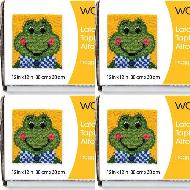Spinrite Wonderart Latch Hook Kit 12"X12" - Froggy, 1 Pack of 4 Piece ...