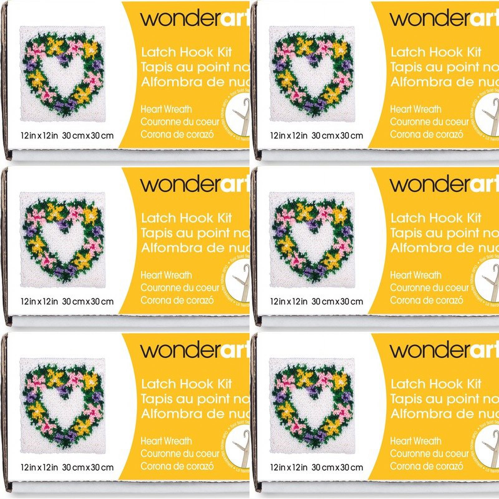 Spinrite Wonderart Latch Hook Kit 12"X12" - Heart Wreath, 1 Pack of 6 Piece - Walmart.com