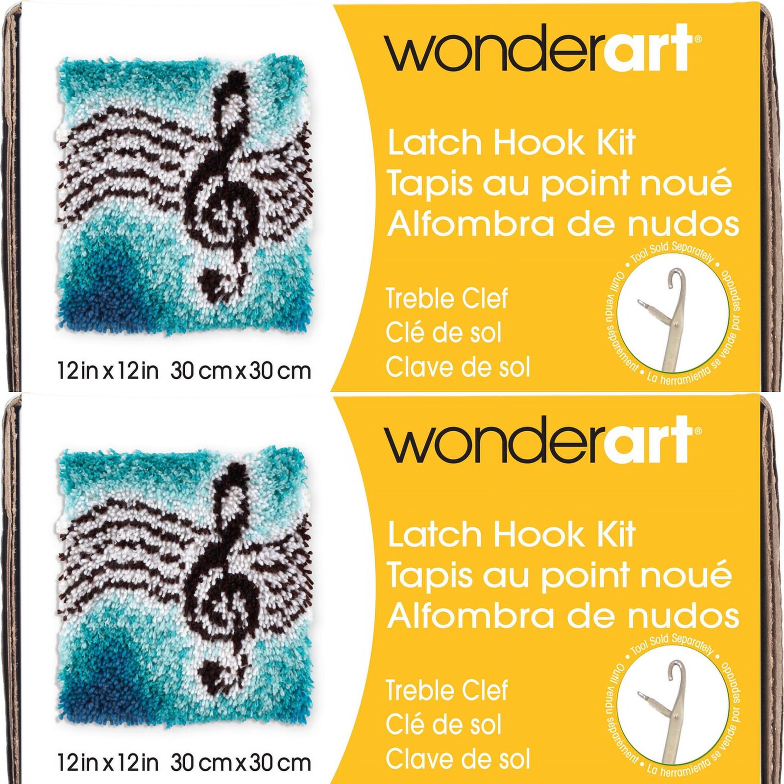 Spinrite Wonderart Latch Hook Kit 12"X12" - Treble Clef, 1 Pack of 2 ...