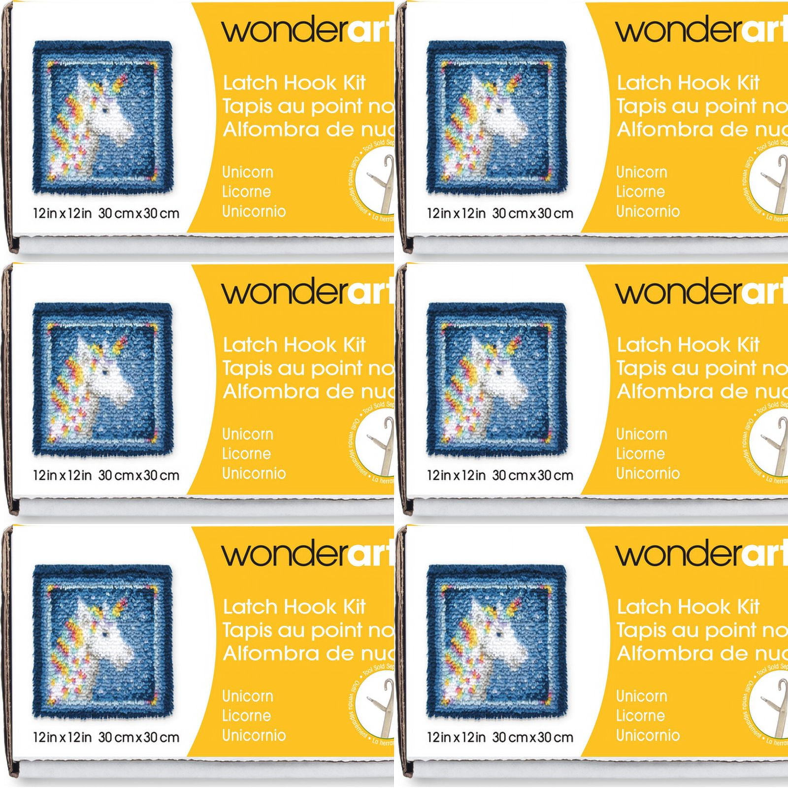 Spinrite Wonderart Latch Hook Kit 12"X12" - Unicorn, 1 Pack of 6 Piece - Walmart.com