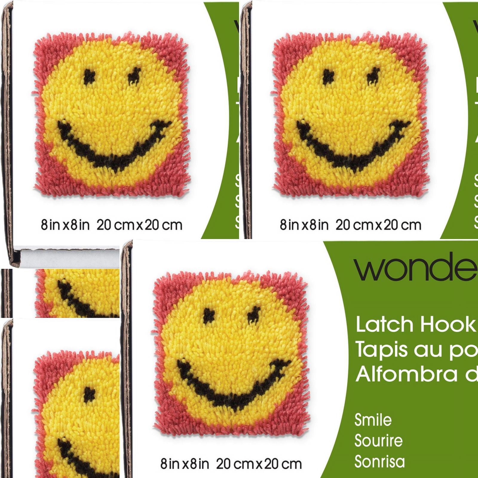 Spinrite Wonderart Latch Hook Kit 8"X8" - Smile, 1 Pack of 3 Piece ...