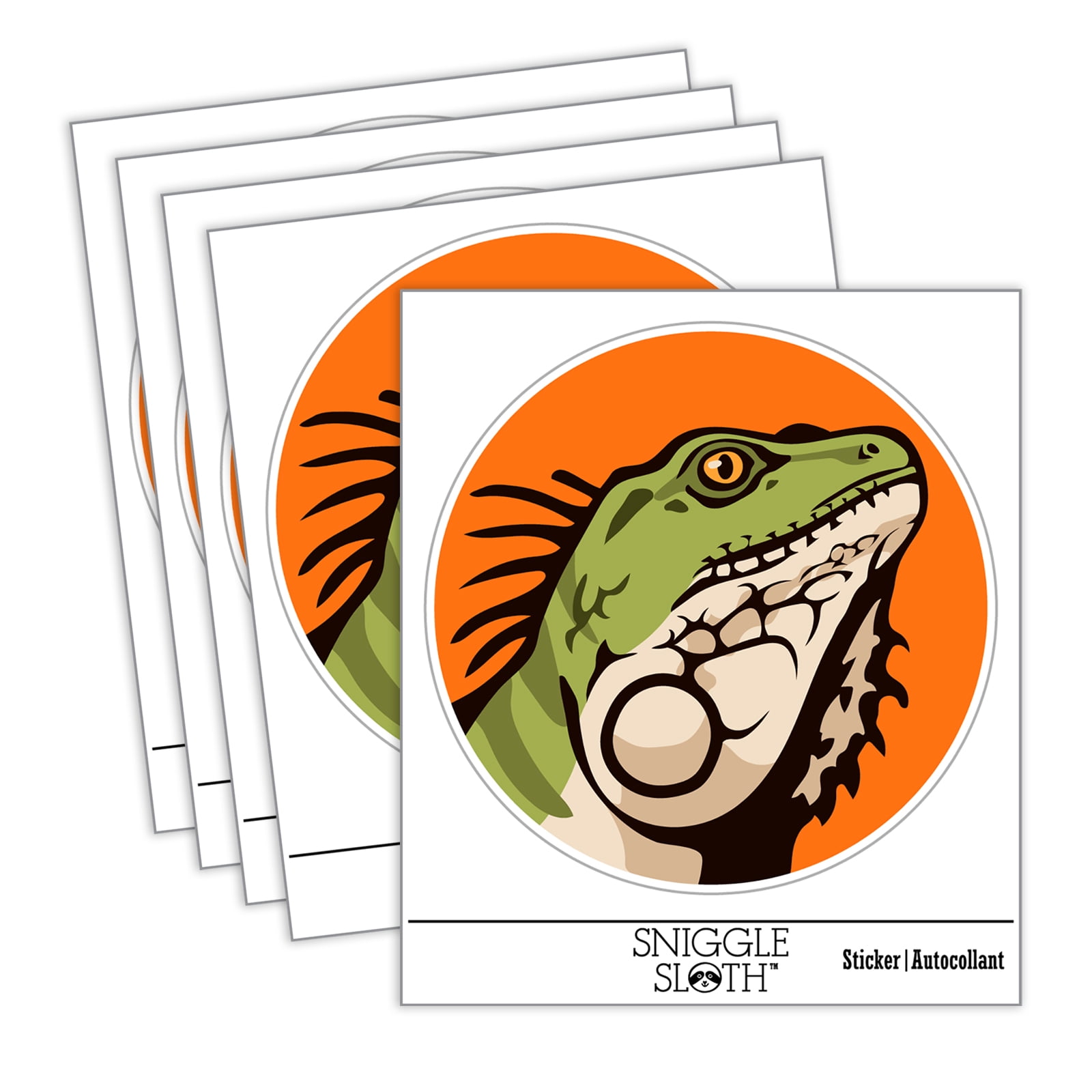 Spiny Green Iguana Lizard Head Car Window Bumper Water Bottle Phone ...