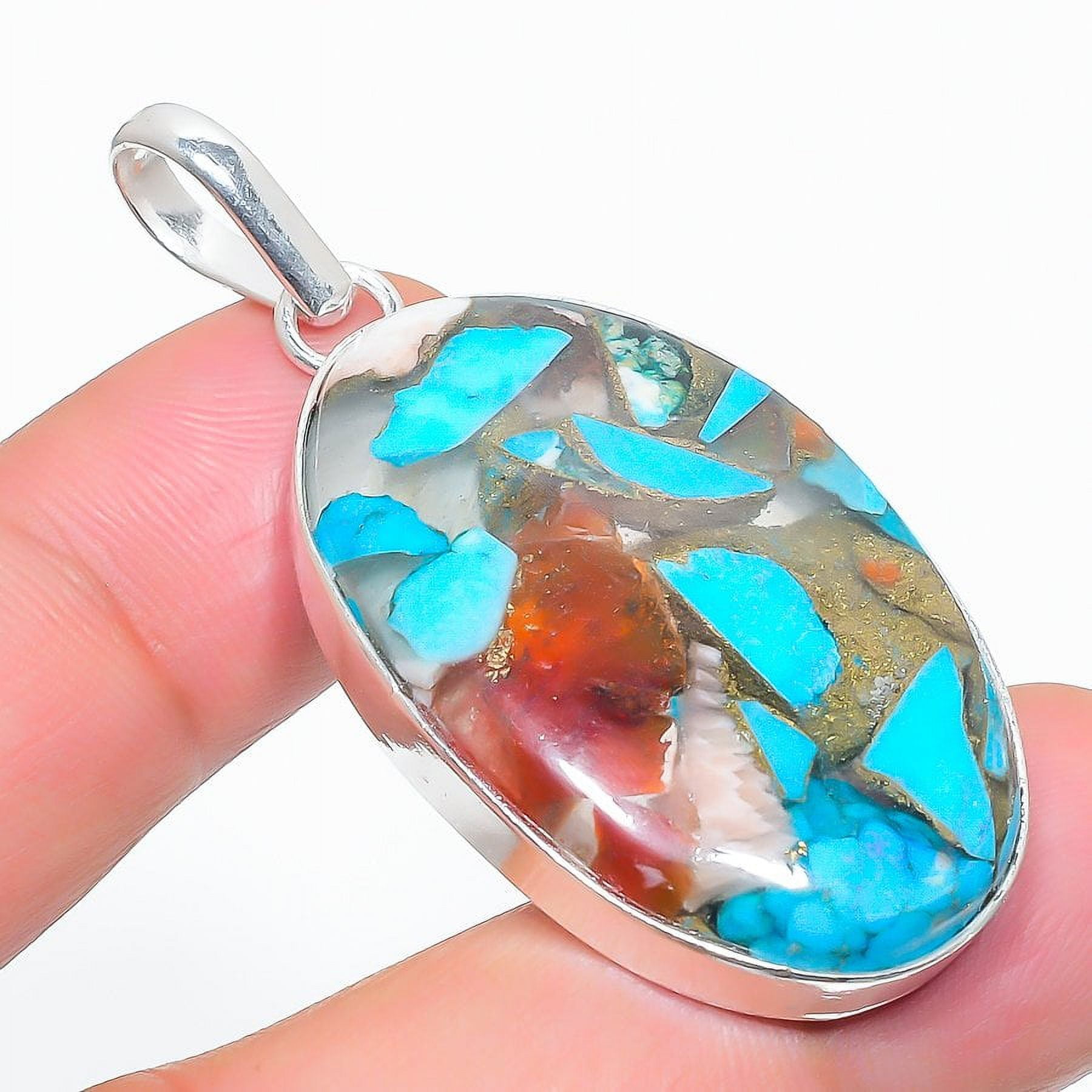 Spiny Oyster Gemstone Handmade 925 Sterling Silver Jewelry Pendant 2.05 ...