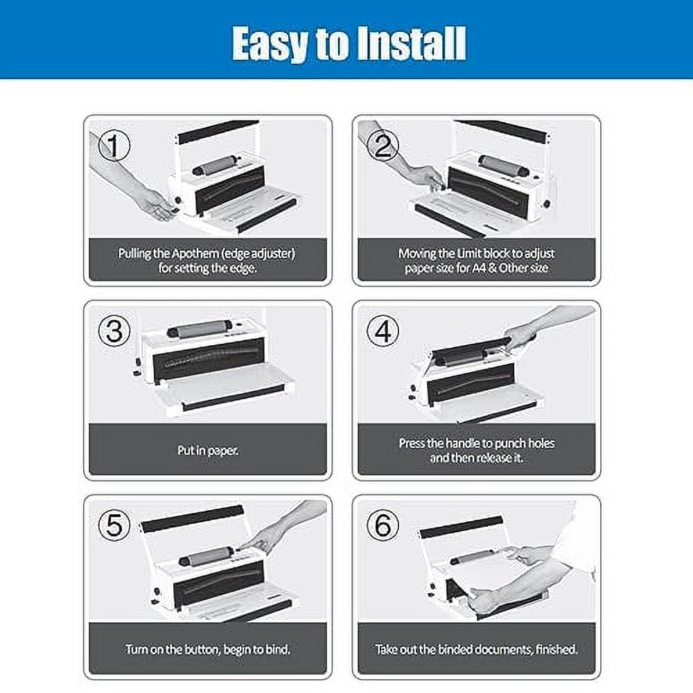 Spiral Binding Machine,Electric Coil inserter,46 Holes Spiral Coil ...