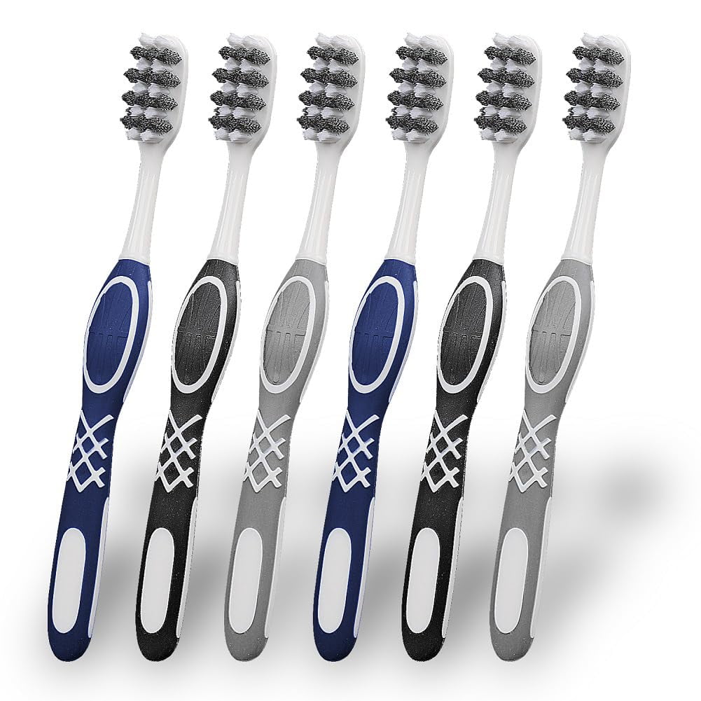 Spiral Bristles Medium Hard KEF16 and Firm Toothbrush for Adults Man ...