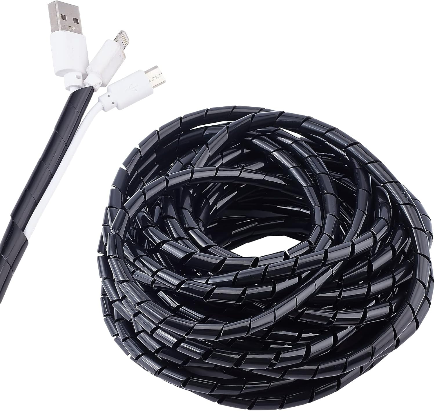 Spiral Cable Wrap 39 Ft Cable Spiral Wire Wrap 1/4 inch Spiral Wire ...