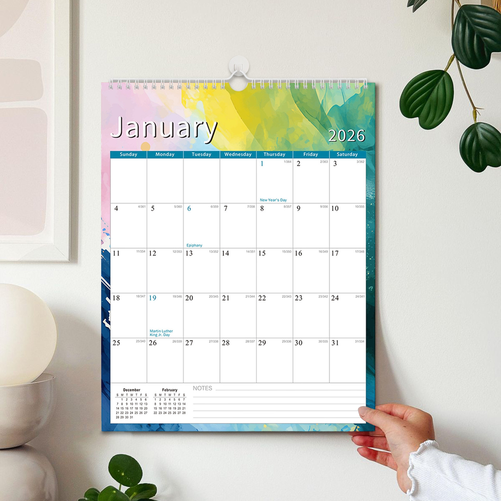 Spiral Calendar 2026,Desk Planner,Wall Calendar 2026-27 Planning ...