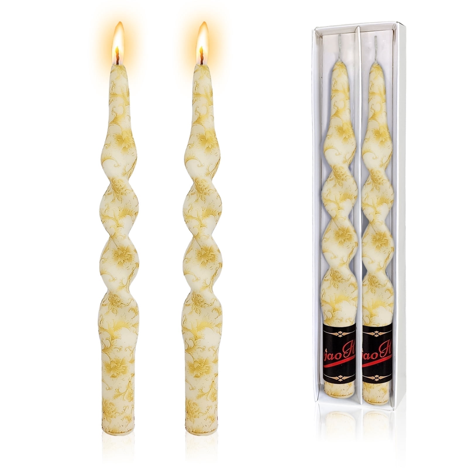 Spiral Candle Sticks Printed Candlestick,Set of 2 Long Taper Candle ...