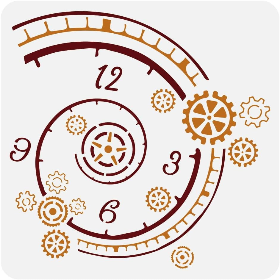 Spiral Clock Face Stencil for Painting 11.8x11.8 inch Large Clock Face ...
