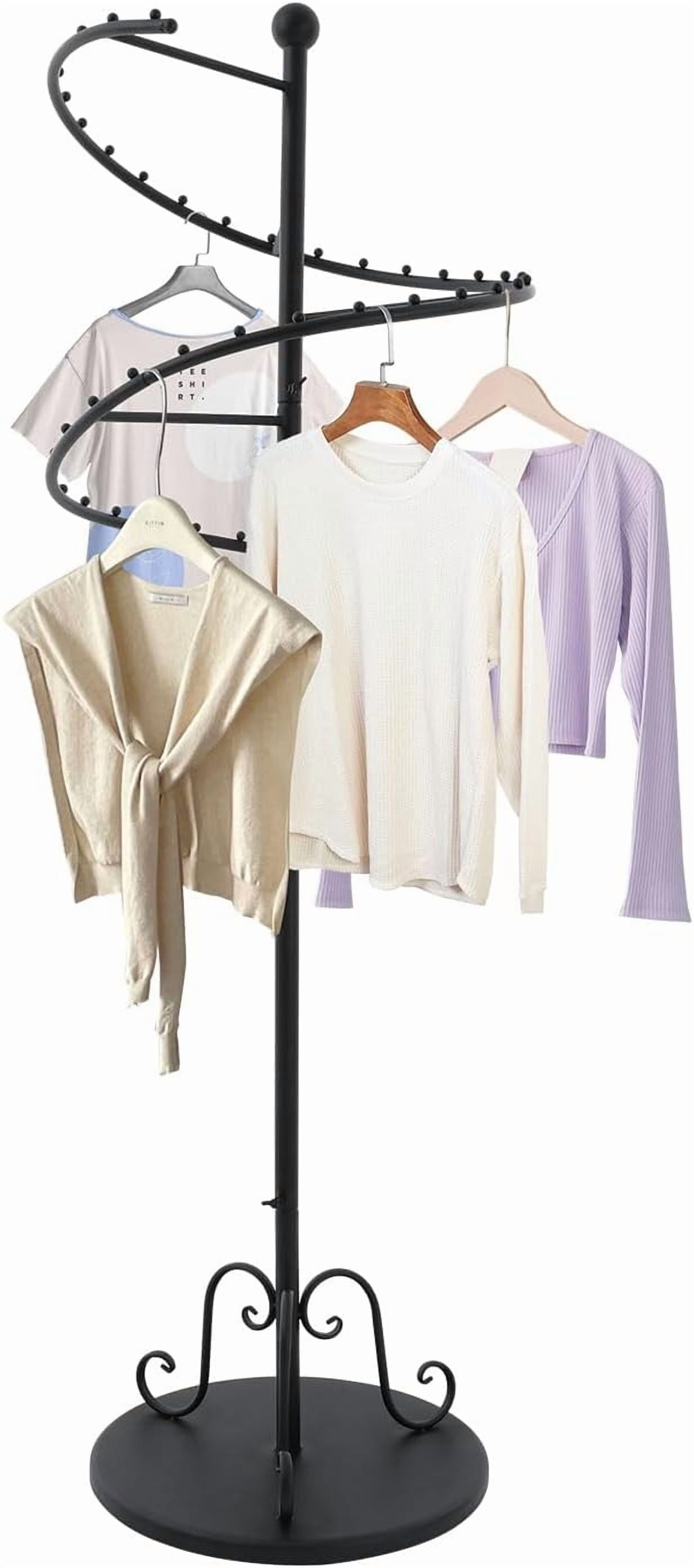 Spiral Clothing Rack, Coat Rack Stand with Ball Hooks, Freestanding ...