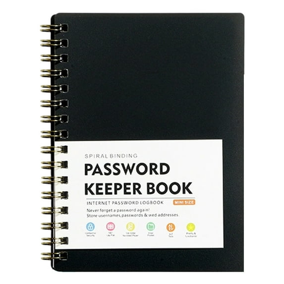 Spiral Code Book, Password Book With Personal Alphabet Label, Internet ...