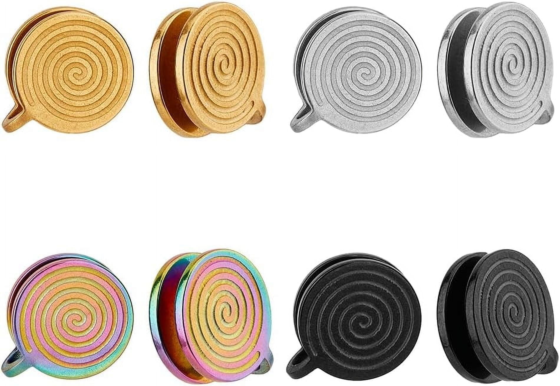 Spiral Compression Clip Earrings, Stainless Steel, No Piercing, 4 ...