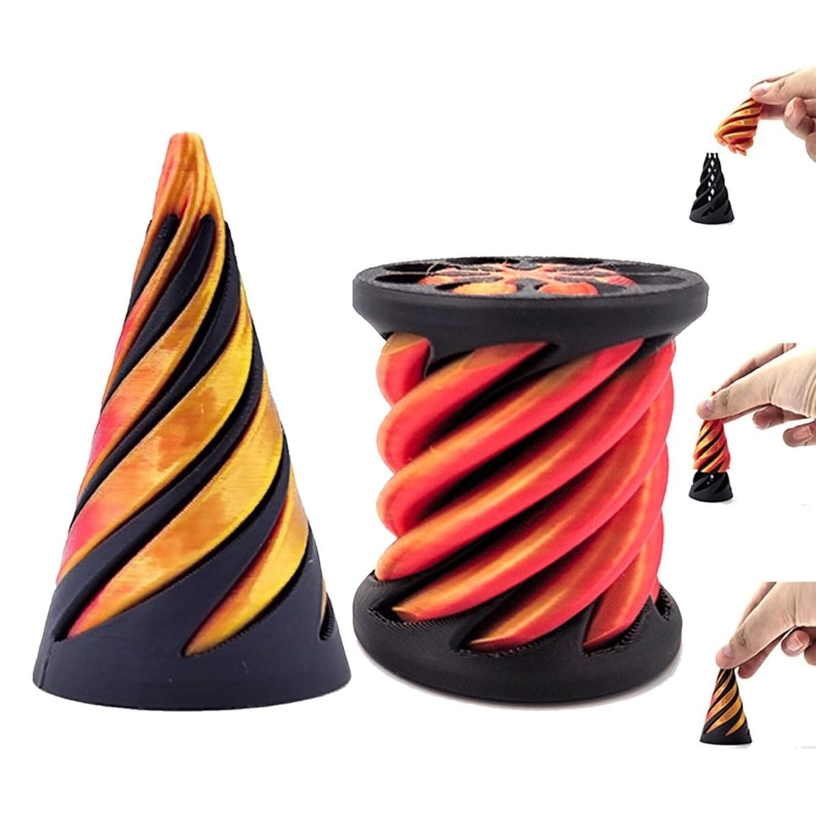 Spiral Cone Fidget Toy, 3D Printed Spiral Cone Toy, Impossible Cone ...