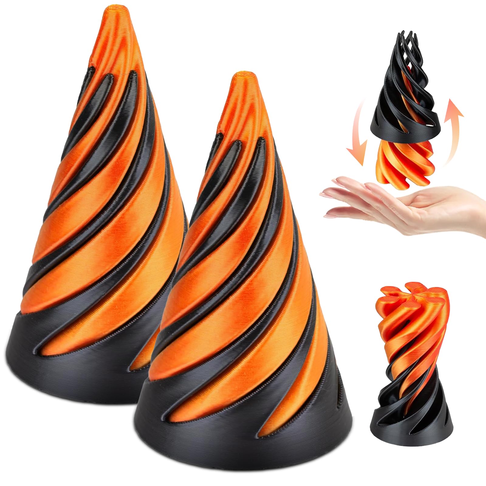 Spiral Cone Fidget Toy, 3D Printed Fidget Toys, Impossible Cone ...