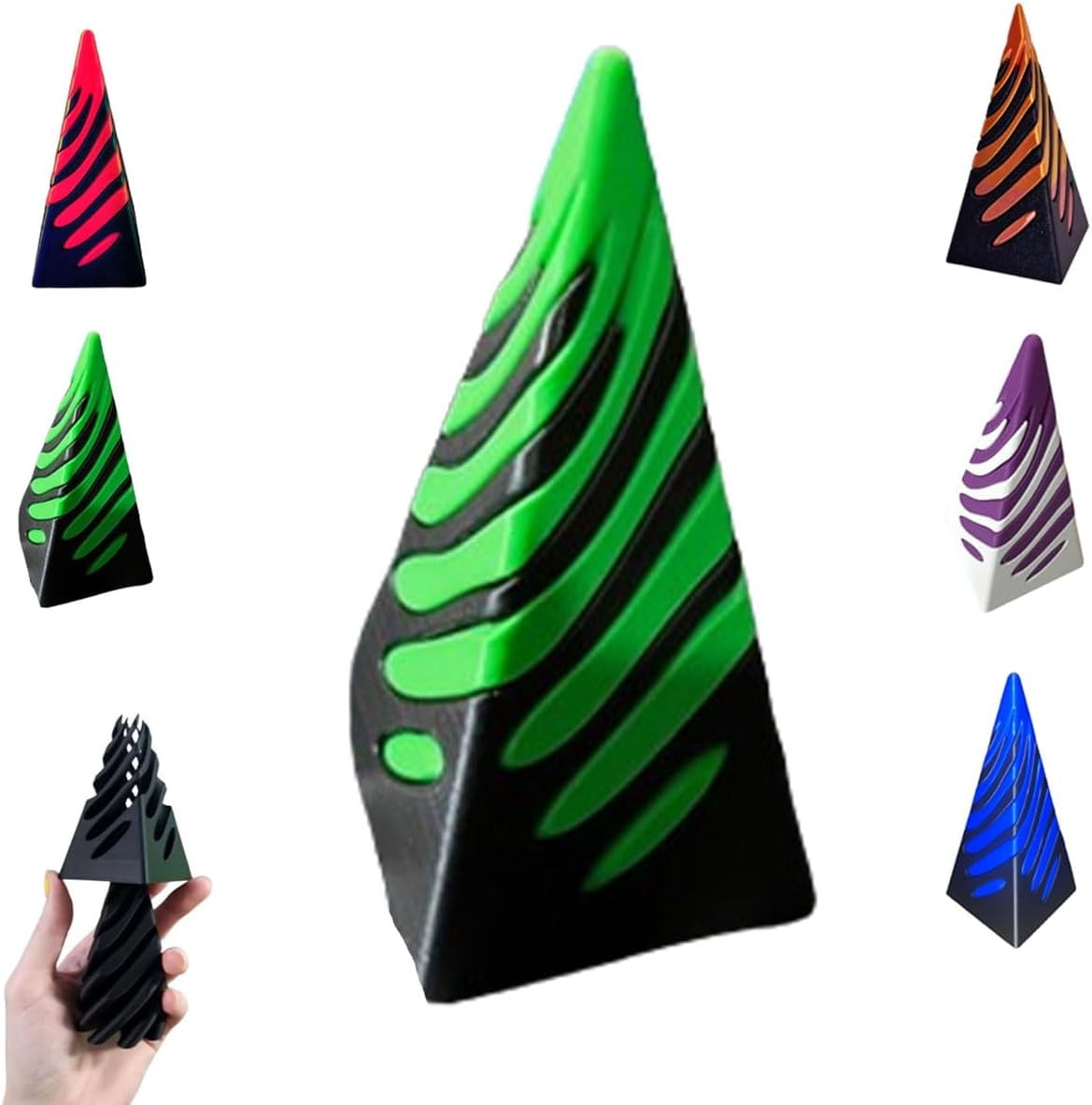 Spiral Cone Fidget Toy, Spiral Cone Fidget Toy, 3D Pyramid Passthrough ...
