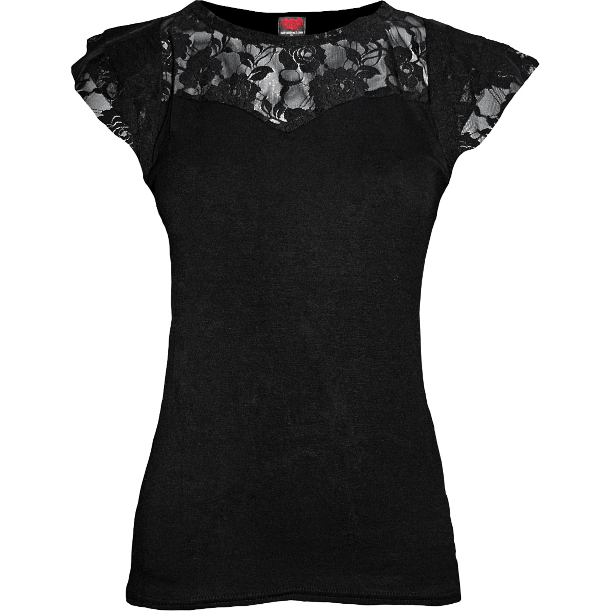 Spiral Direct GOTHIC ELEGANCE Viscose Lace Layered Cap Sleeve Top ...