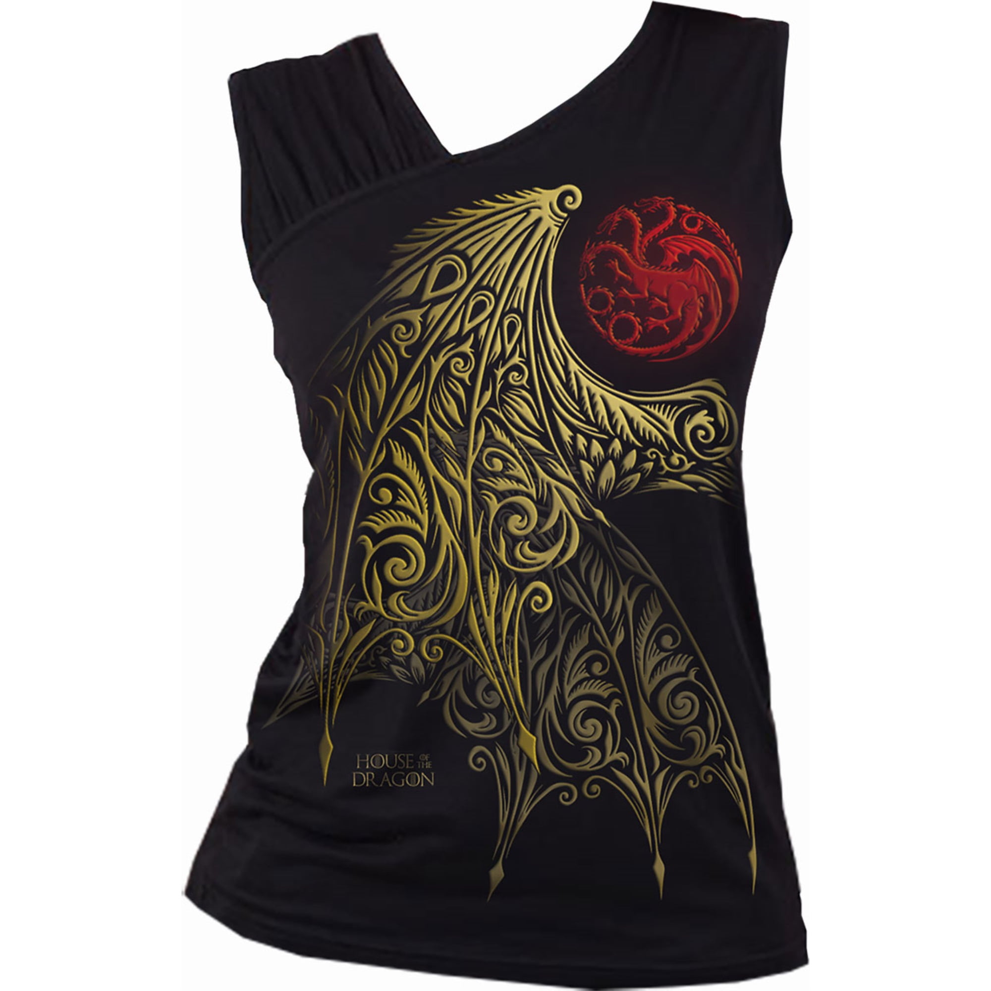 Spiral Direct Gothic HOD - WING LOGO - Gathered Shoulder Slant Vest ...