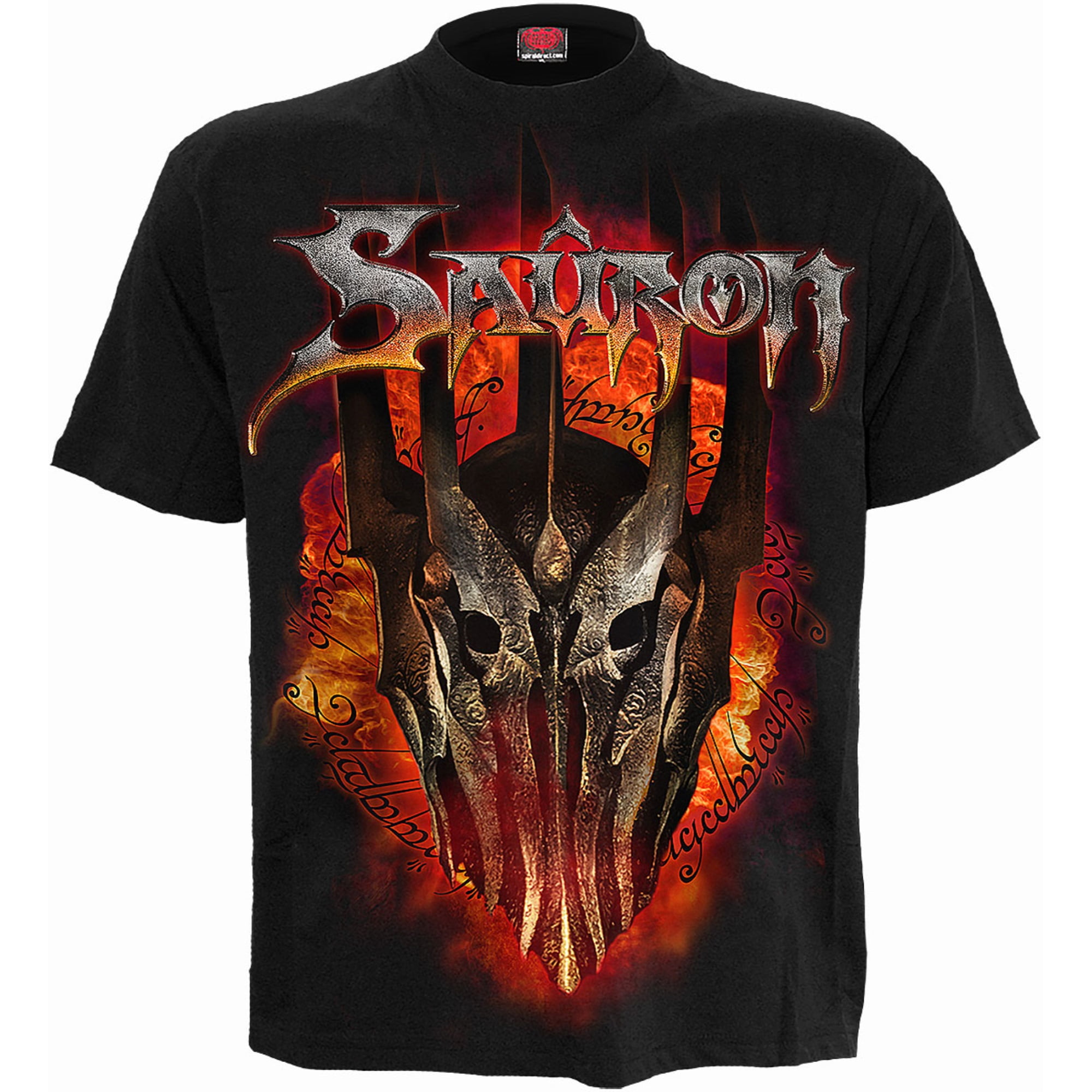 Spiral Direct Gothic LOTR - SAURON - METAL TEE - Front Print T-Shirt ...