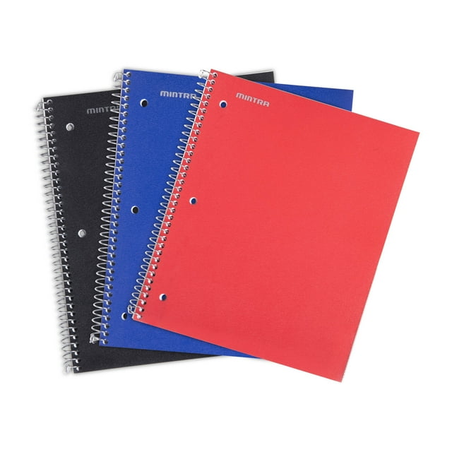 Spiral Durable Notebooks, 3 Pack (1 Subject, Wide Ruled) - Walmart.com