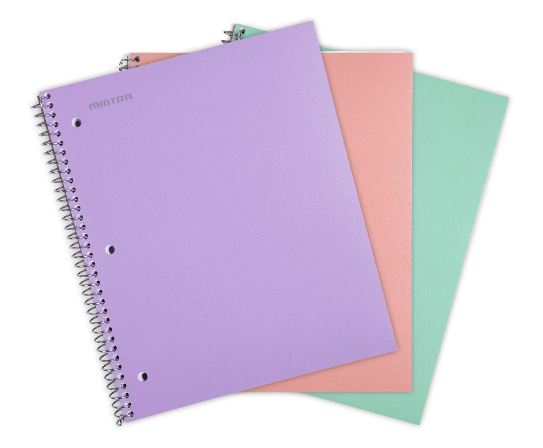 1-Subject Wide Ruled Spiral Notebooks, 3 Pack with Durable, Plastic ...