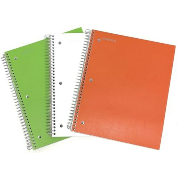 Spiral Durable Notebooks, 2 Pack (3 Subject, Wide Ruled) - Walmart.com