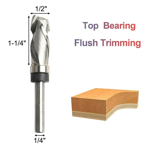 Spiral Flush Trim Router Bit for Particleboard and Solid Wood Projects ...