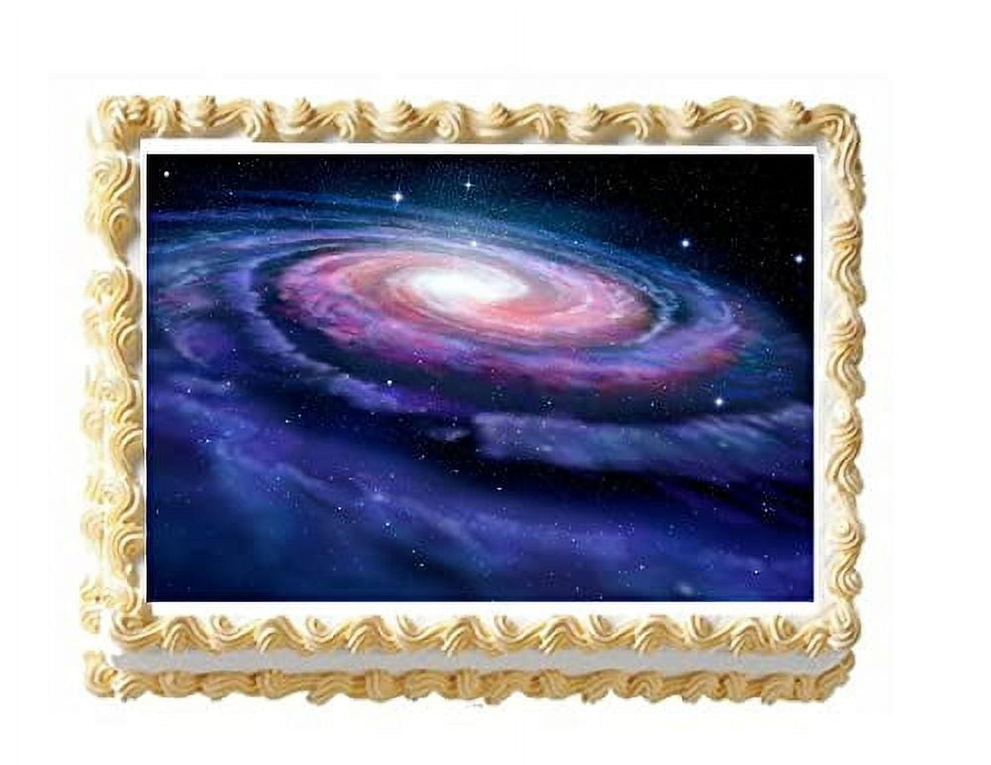 Spiral Galaxy Edible Icing Image Cake topper for 1/4 sheet cake or ...