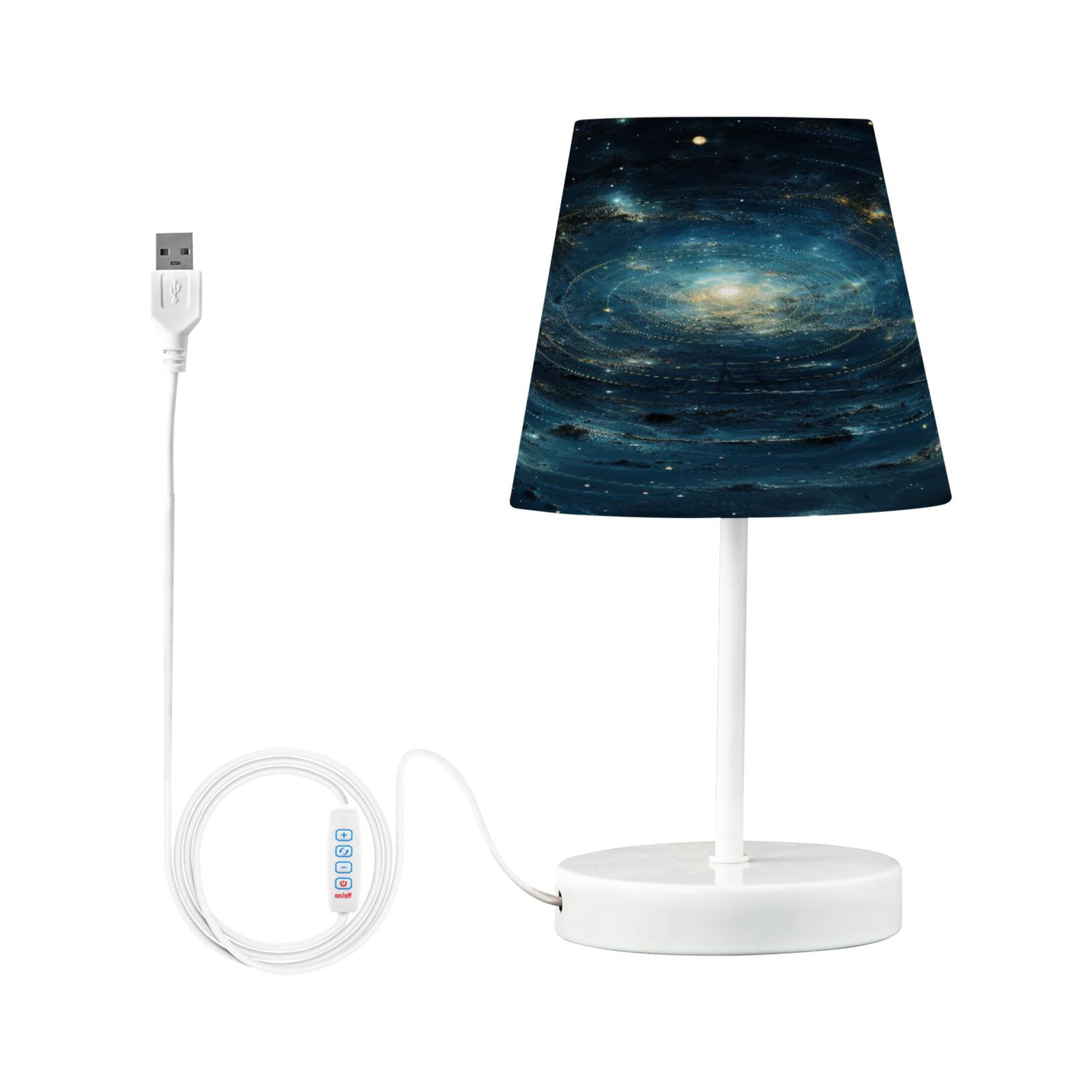 Spiral Galaxy with Stars and Nebulae Desk Lamp LED Table Nightstand ...