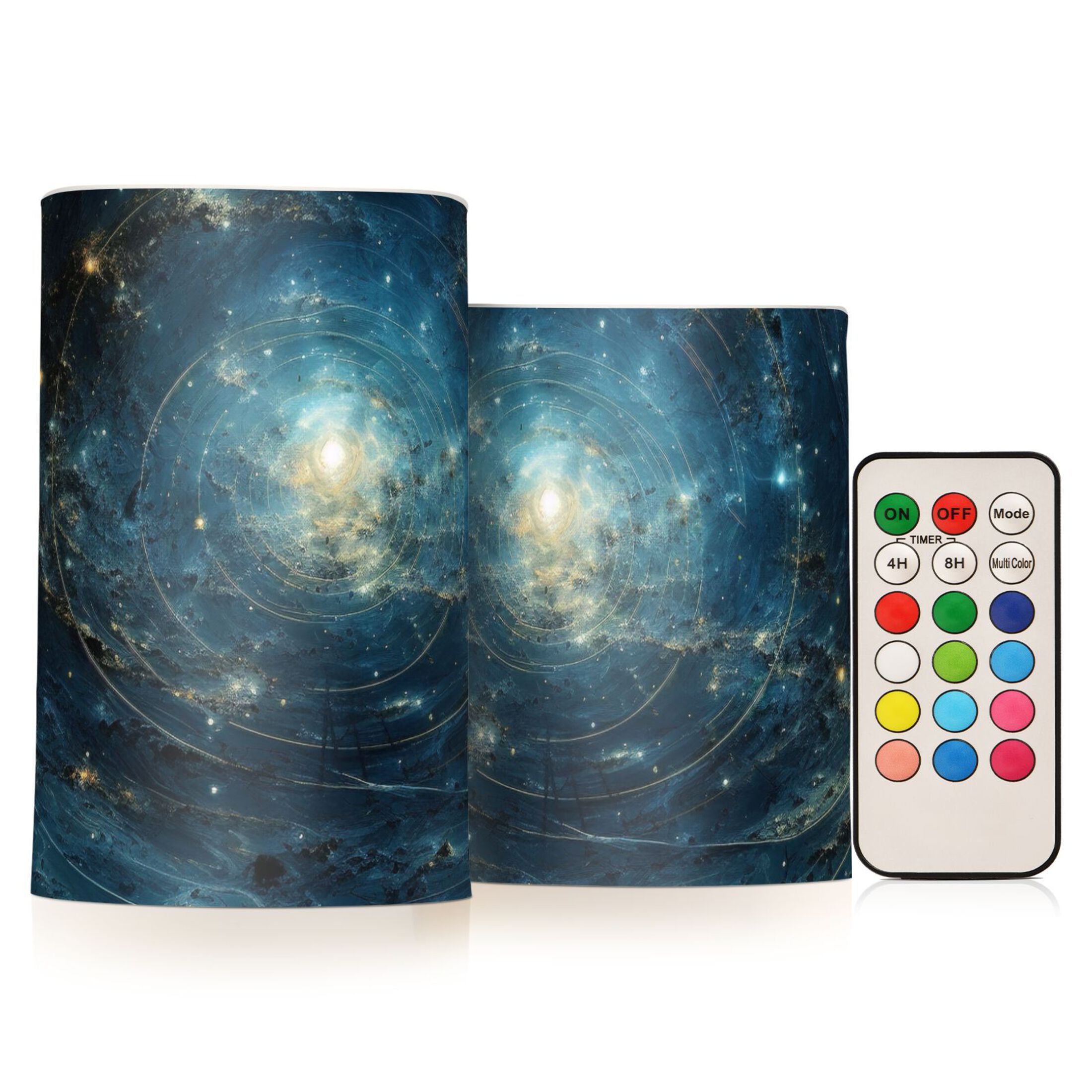 Spiral Galaxy with Stars and Nebulae Flameless Candles with Remote ...