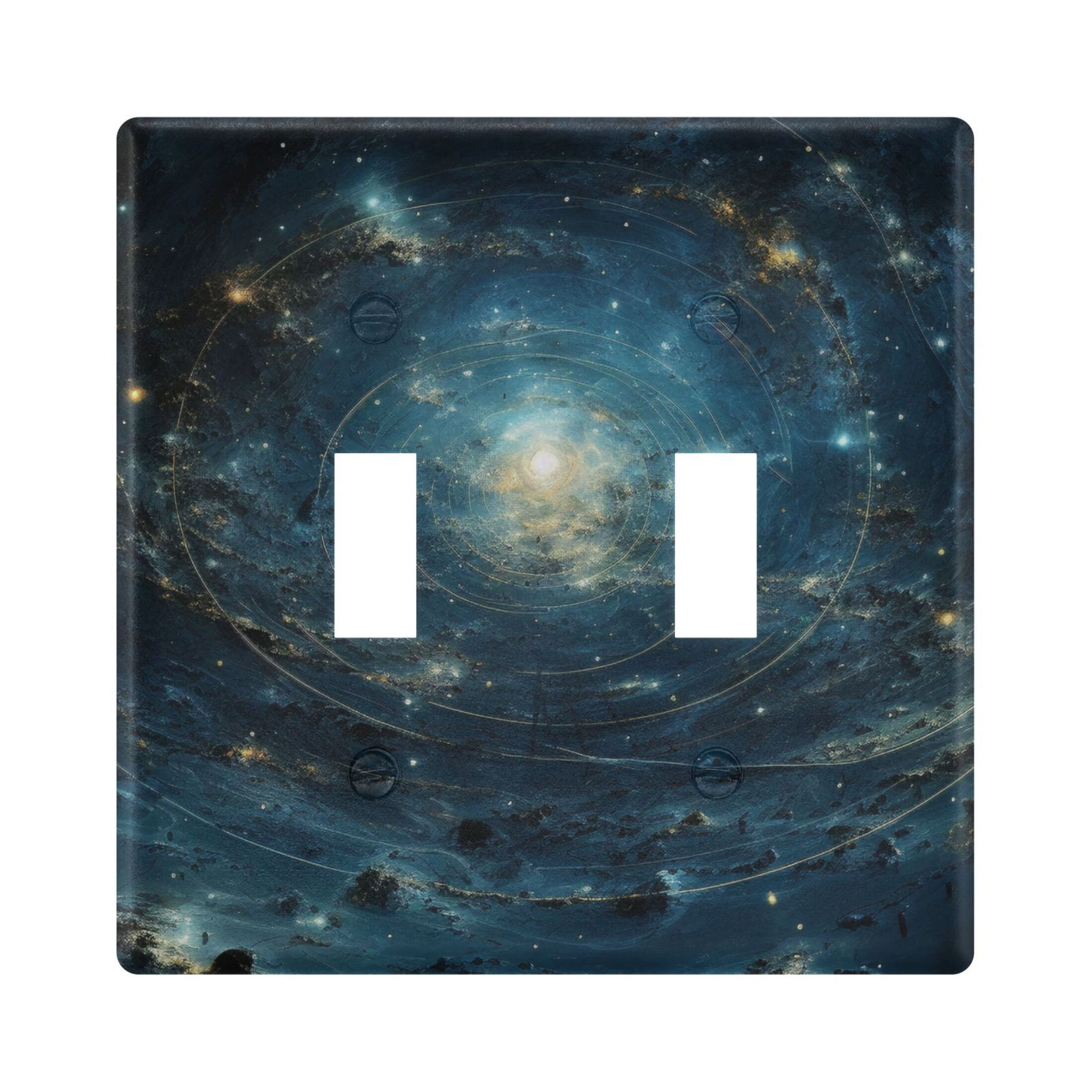 Spiral Galaxy with Stars and Nebulae Light Switch Plate Covers 2 Gang ...