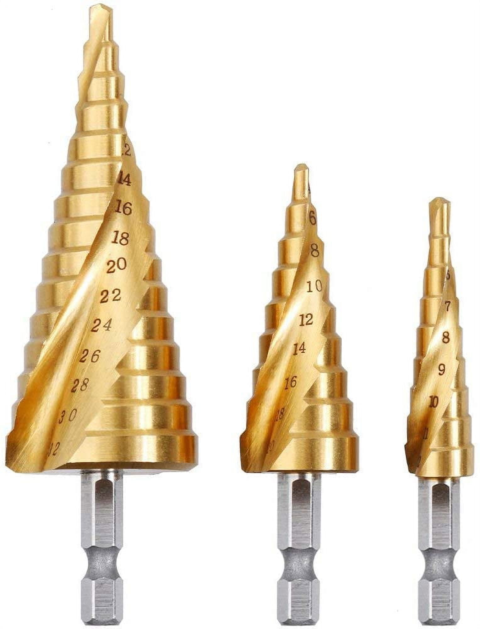3Pcs Countersink Drill Bits, High Speed Stainless Steel Spiral Fluted ...