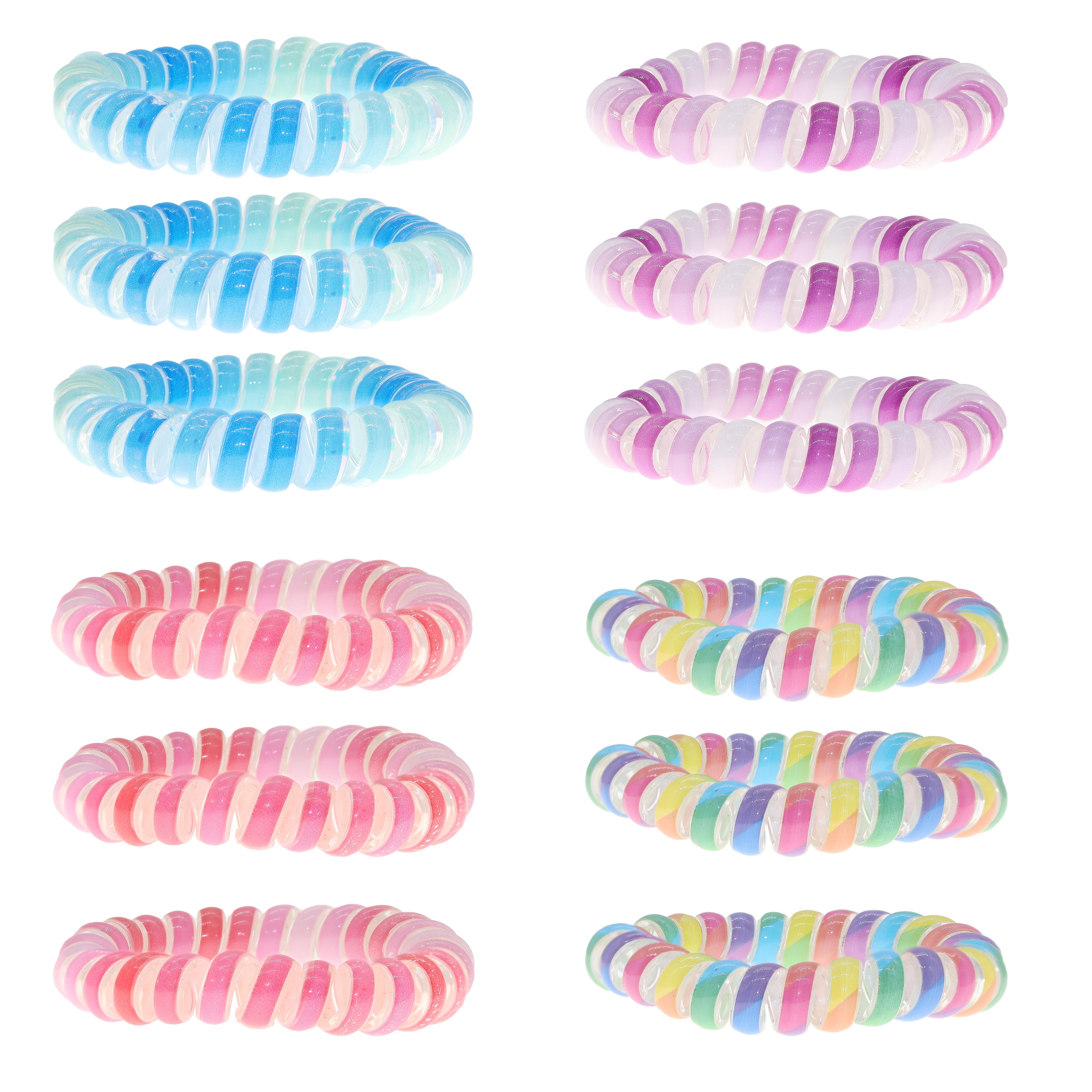 Spiral Hair Coils for VSCO Girls, Color Ponytail Spiral Coil Bracelets ...