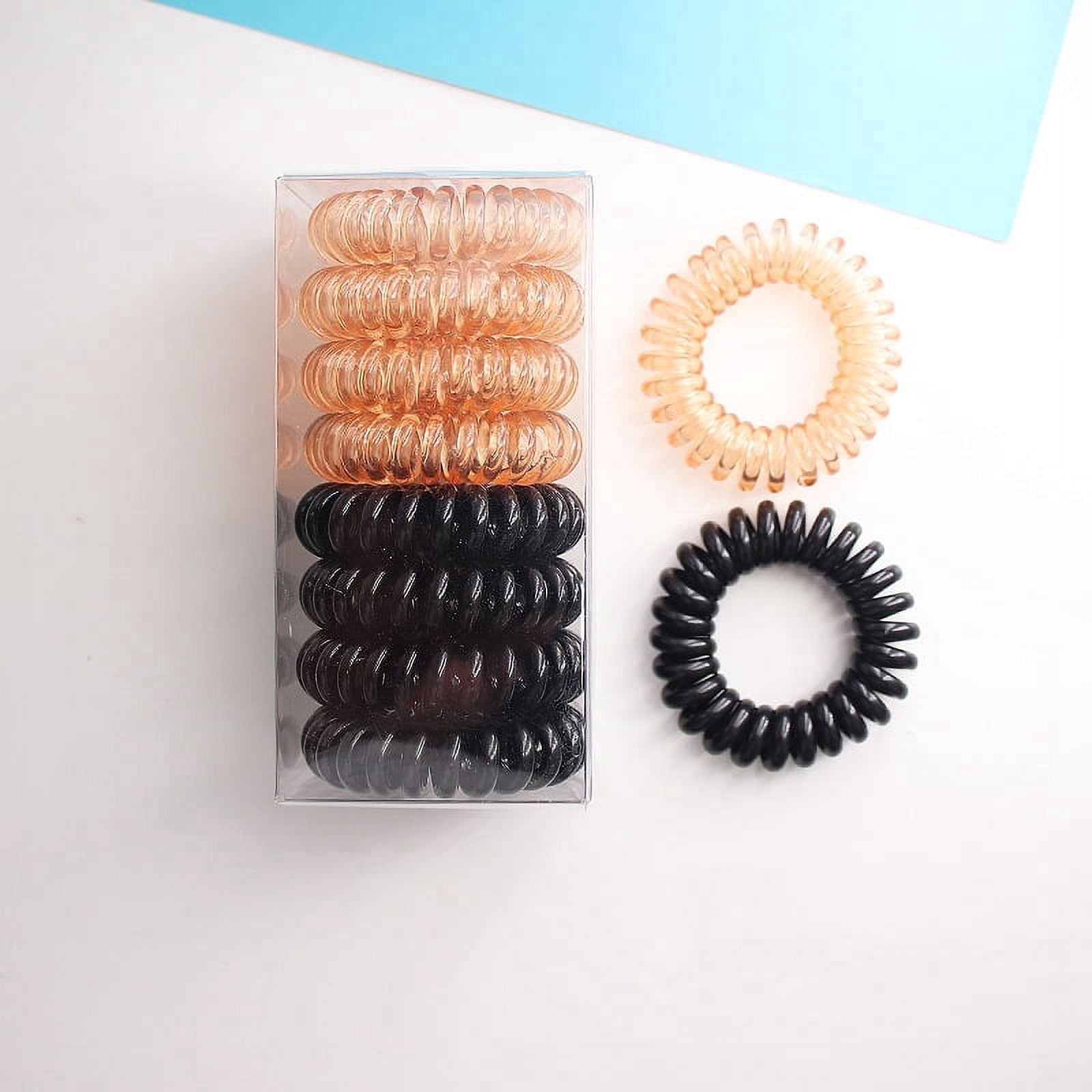Spiral Hair Ties 8 Pcs No Crease Hair Ties,Phone Cord Elastic Hair Ties ...