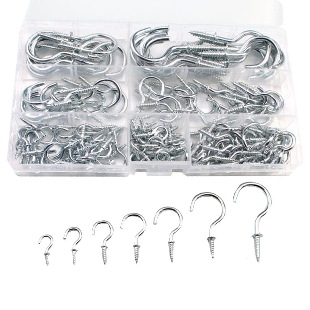NIAIZEK Zinc-Plated Screw Hooks 150 Pcs, Metal Hooks 6.9x3.7x0.8in for ...