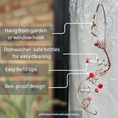 Spiral Hummingbird Feeder | Handcrafted Copper Hummingbird Feeder ...
